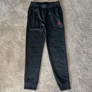 Jordan | Bottoms | Jordan Black Joggers With Red Jumpman Accent | Poshmark